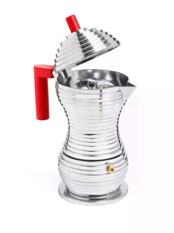 ALESSI Pulcina Geometric Espresso Pot - Silver