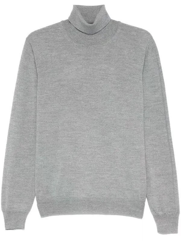 D4.0 Virgin Wool Roll Neck Sweater - Grey