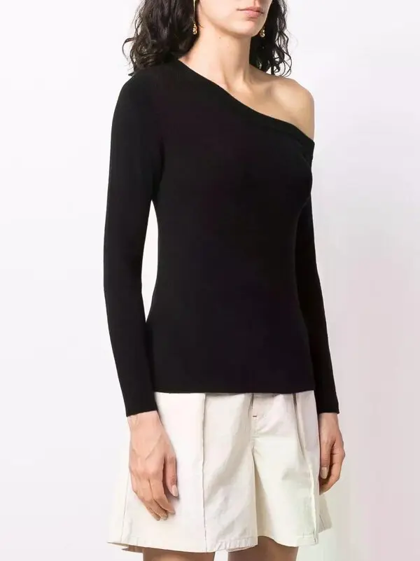 PAULA Cold-shoulder Knit Jumper - Black