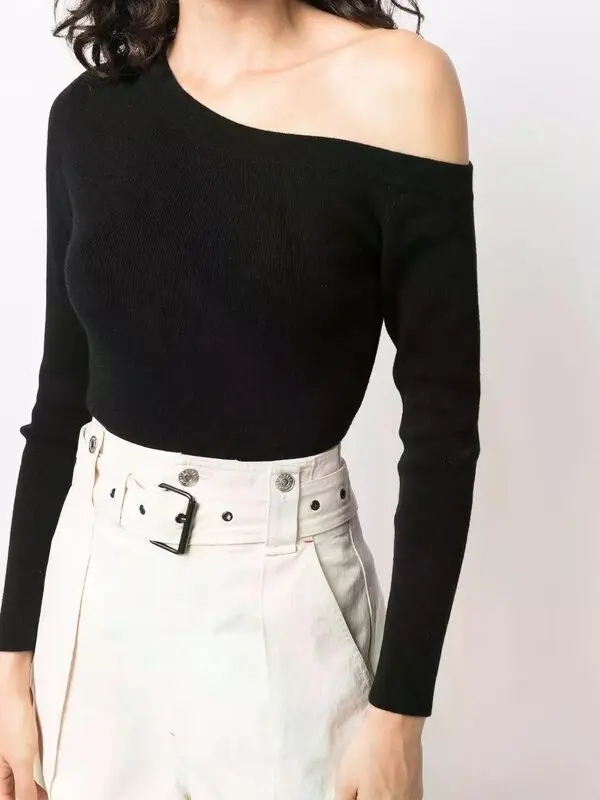 PAULA Cold-shoulder Knit Jumper - Black