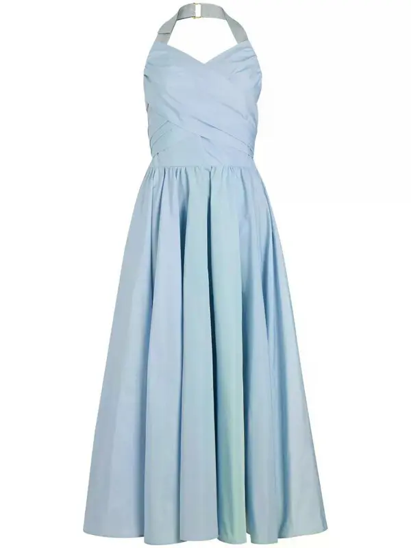 PATOU Halterneck Faille Maxi Dress - Blue