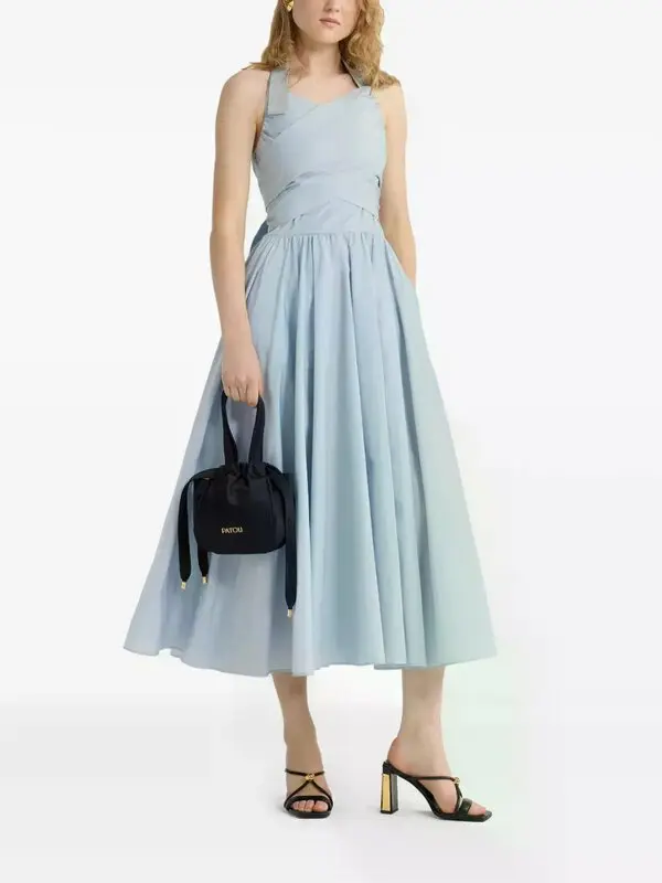 PATOU Halterneck Faille Maxi Dress - Blue