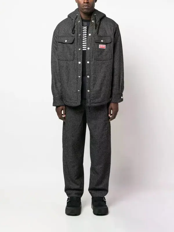 Kenzo Check Pattern Tapered Trousers