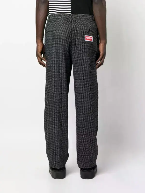 Kenzo Check Pattern Tapered Trousers