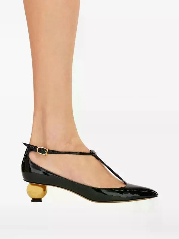 FERRAGAMO Heel-detail Leather Pumps - Black