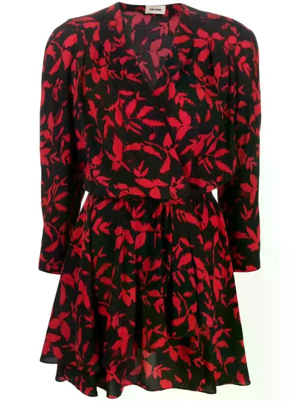 Zadig&Voltaire Rogers Leaf-print Mini Dress