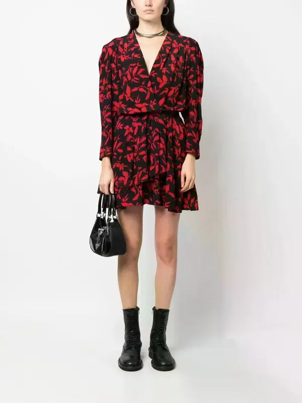Zadig&Voltaire Rogers Leaf-print Mini Dress