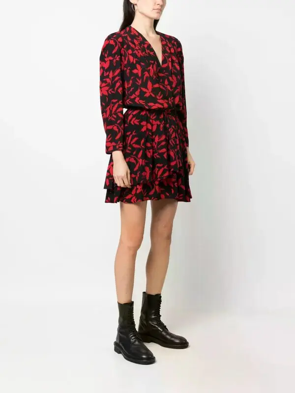 Zadig&Voltaire Rogers Leaf-print Mini Dress