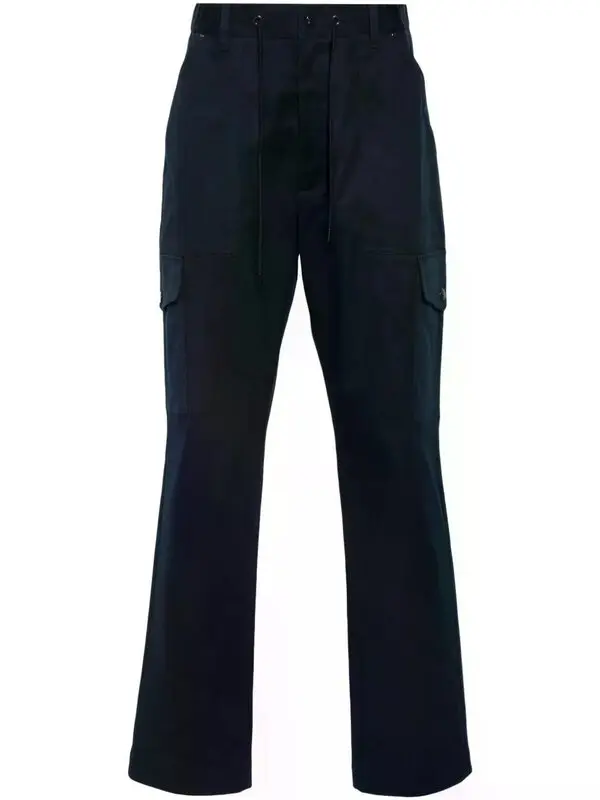 Moncler Logo-patch Straight-leg Trousers - Blue