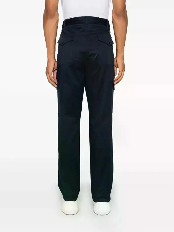 Moncler Logo-patch Straight-leg Trousers - Blue