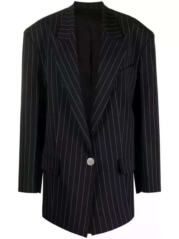 Attico Glen Pinstripe Single-breasted Blazer