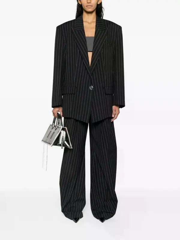 Attico Glen Pinstripe Single-breasted Blazer