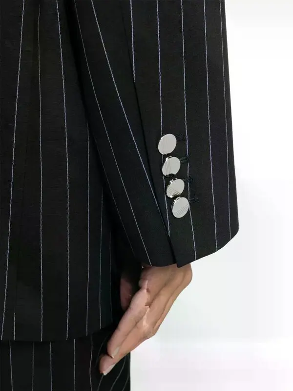 Attico Glen Pinstripe Single-breasted Blazer