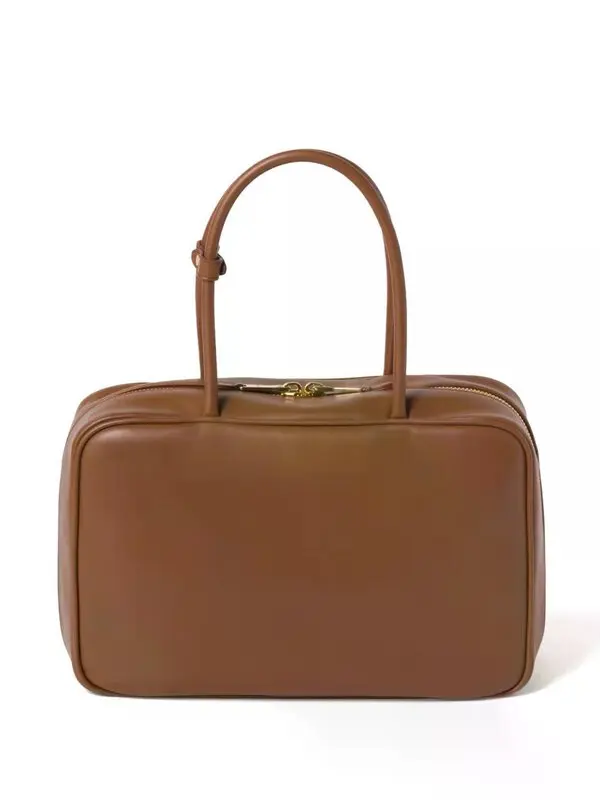 Miu Miu Beau Large Leather Tote Bag - Brown