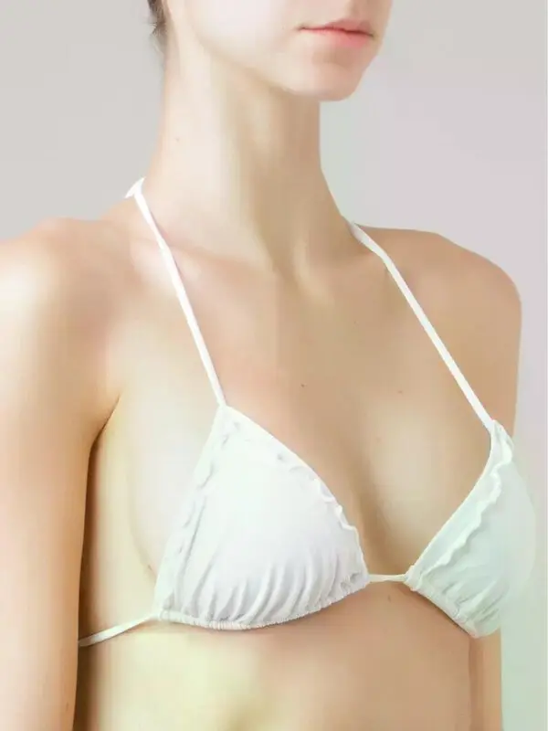 AMIR SLAMA Ruffled Trim Triangle Bikini Top