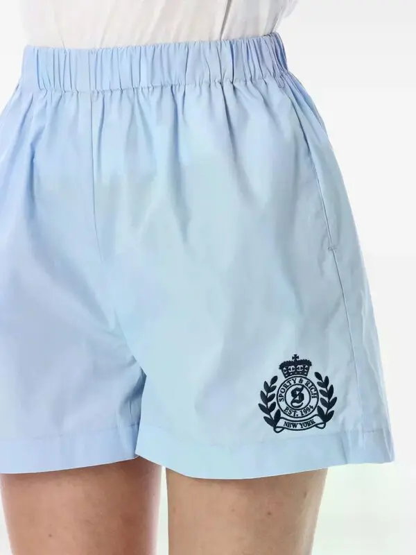 SPORTY & RICH Crest-embroidered Shorts