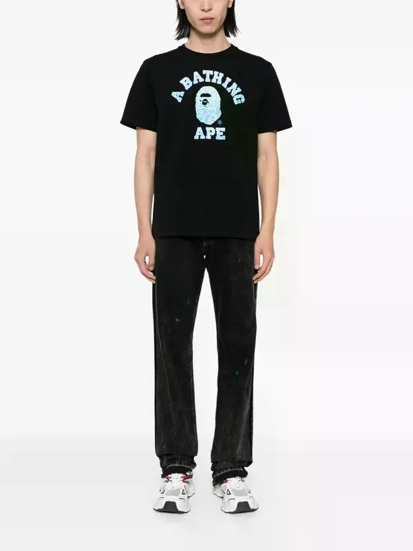 A BATHING APE Logo Print T-shirt - Black