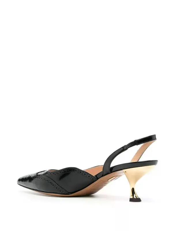 Thom Browne Smooth Calf Wingtip Slingback Heeled Pumps 50mm