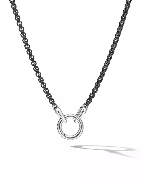 David Yurman Smooth Amulet Box Chain Necklace - Black