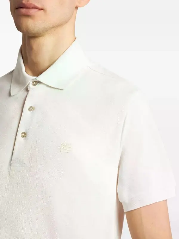 Etro Pegaso-embroidered Polo Shirt - White