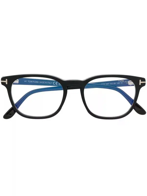 TOM FORD T-logo Square-frame Glasses - Black