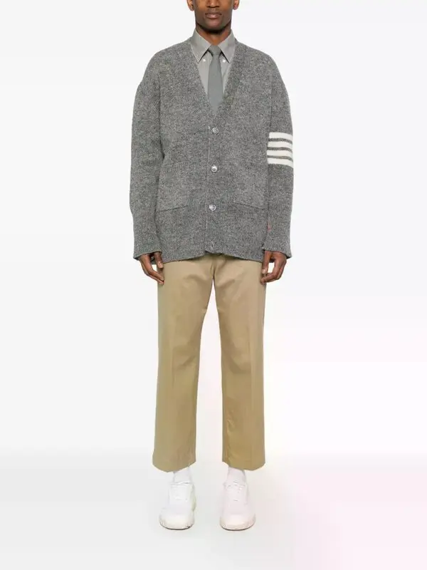 Thom Browne 4-bar Mélange Wool Cardigan