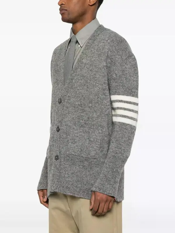 Thom Browne 4-bar Mélange Wool Cardigan