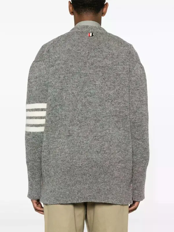 Thom Browne 4-bar Mélange Wool Cardigan