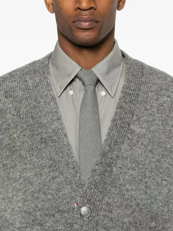 Thom Browne 4-bar Mélange Wool Cardigan