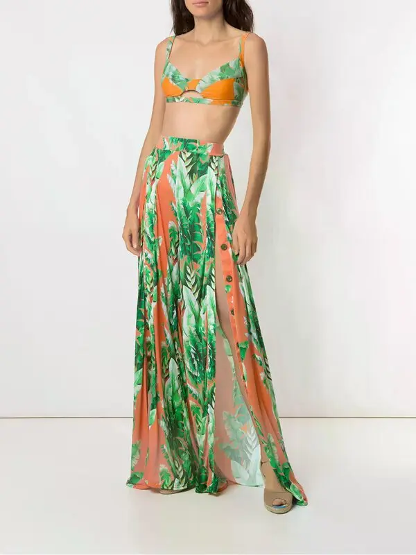 AMIR SLAMA Printed Wide-leg Trousers