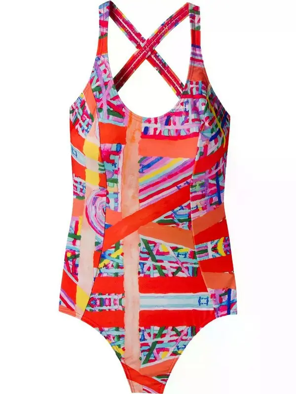 AMIR SLAMA Geometric Print Swimsuit