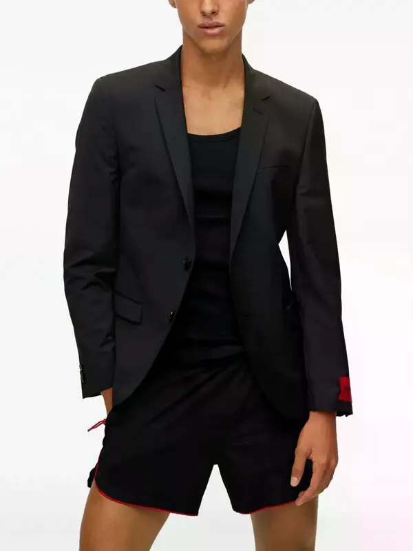 Hugo Logo-patch Notched-lapels Blazer