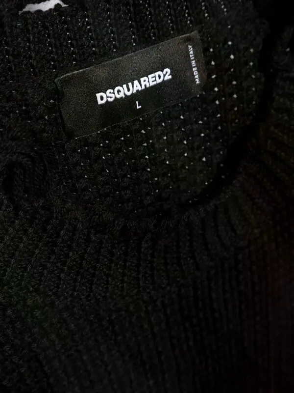 Dsquared2 Logo-patch Waffle-knit Jumper