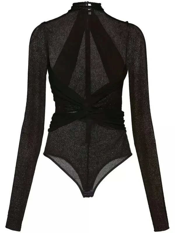 FERRAGAMO High-neck Semi-sheer Bodysuit