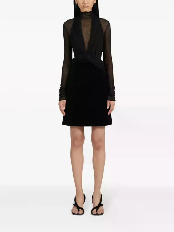 FERRAGAMO High-neck Semi-sheer Bodysuit