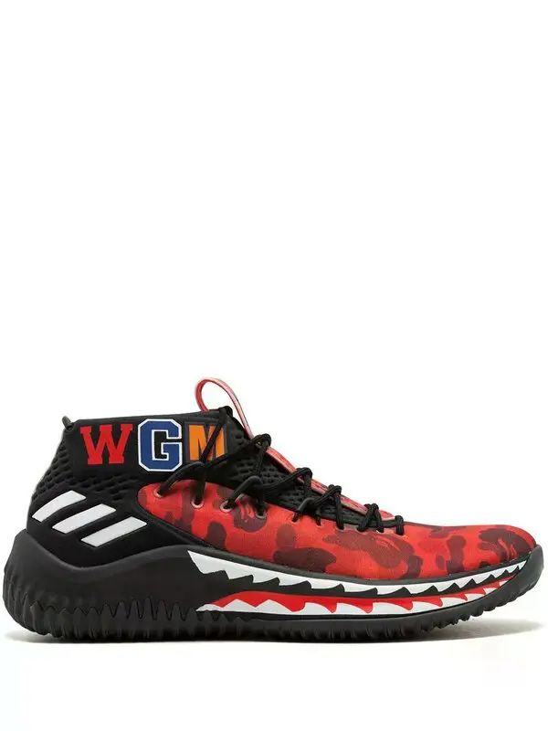 Adidas X Bape Dame4 Shark Abc Camo Sneakers