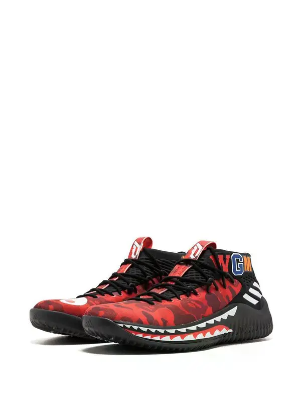 Adidas X Bape Dame4 Shark Abc Camo Sneakers