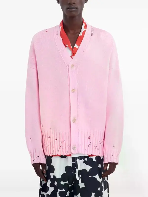 Marni Distressed Knit Cardigan