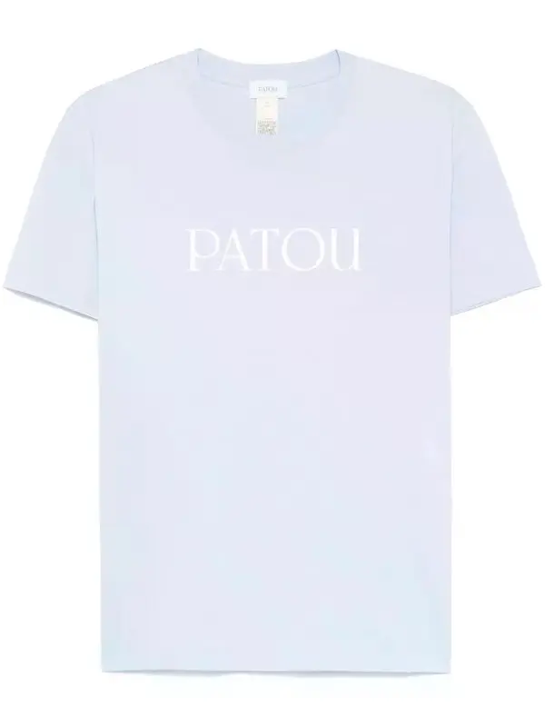 PATOU Logo-print Organic Cotton T-shirt - Blue