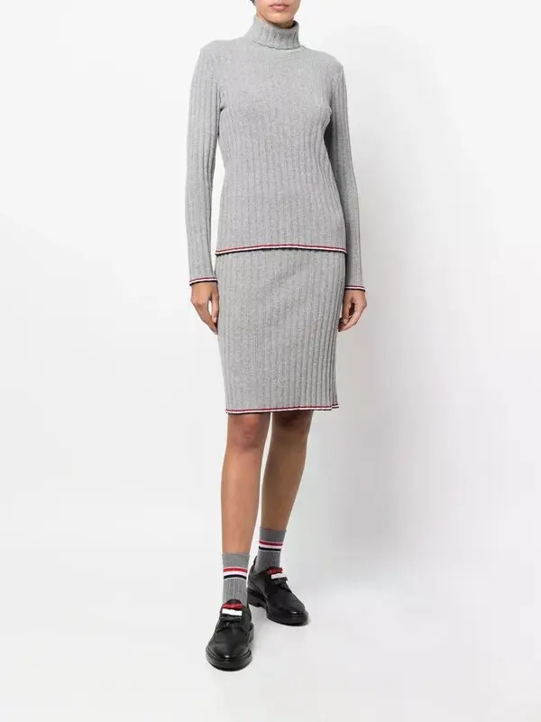 Thom Browne Ribbed-knit Cashmere Pencil Skirt