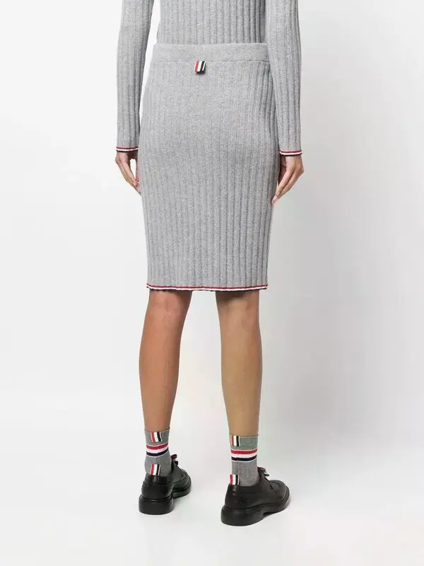 Thom Browne Ribbed-knit Cashmere Pencil Skirt