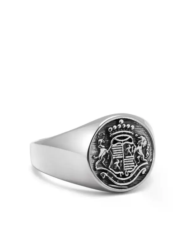 NIALAYA JEWELRY Crest Signet Ring - Silver