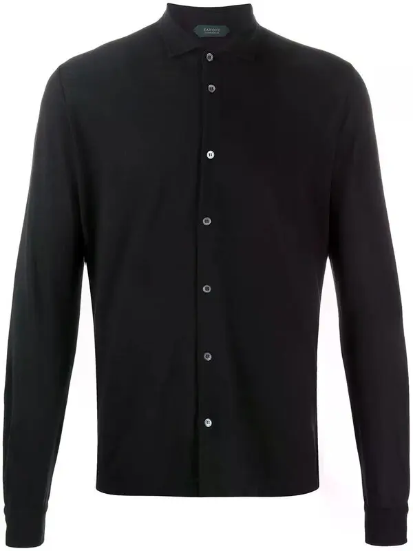 ZANONE Regular-fit Cotton Shirt - Black