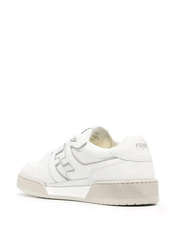 Fendi Match Ff-appliqué Leather Sneakers - White