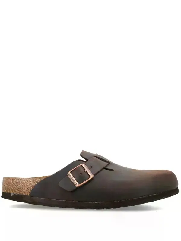 BIRKENSTOCK Buckle-fastening Leather Clogs - Brown