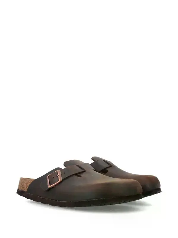 BIRKENSTOCK Buckle-fastening Leather Clogs - Brown