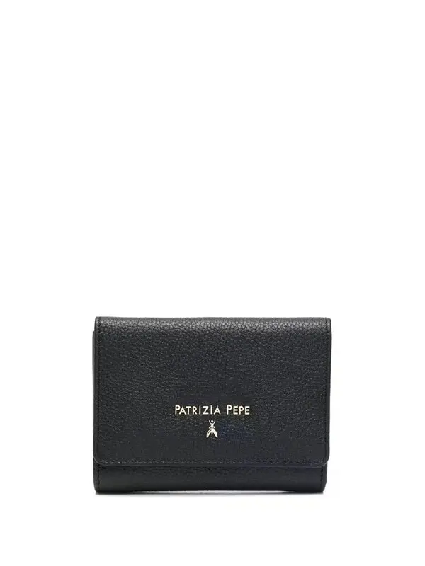 Patrizia Pepe Grained-leather Logo-print Purse - Black