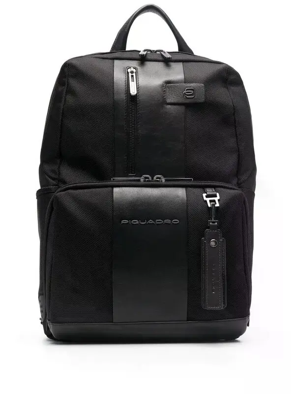 PIQUADRO Panelled Backpack - Black