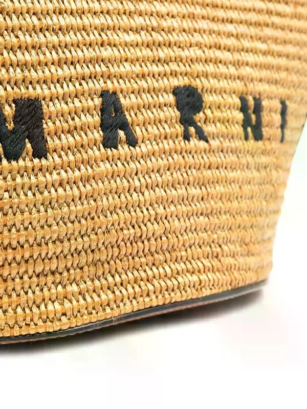 Marni Small Tropicalia Logo-embroidered Bag - Neutrals