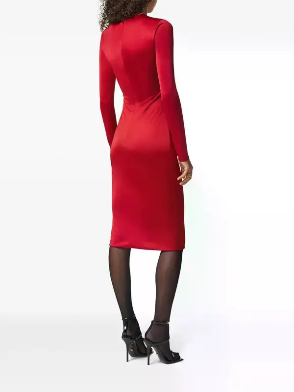 Versace Safety Pin Gathered Midi Dress